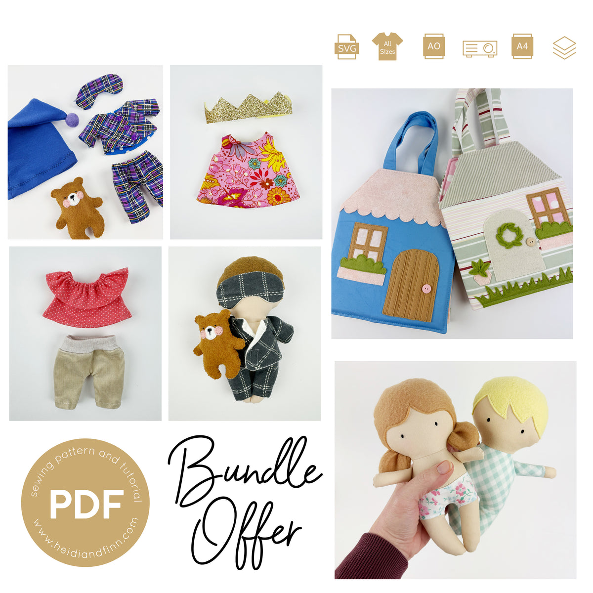 Mini Pals BABY doll - 8" doll BUNDLE (doll + dollhouse + dress up set ...