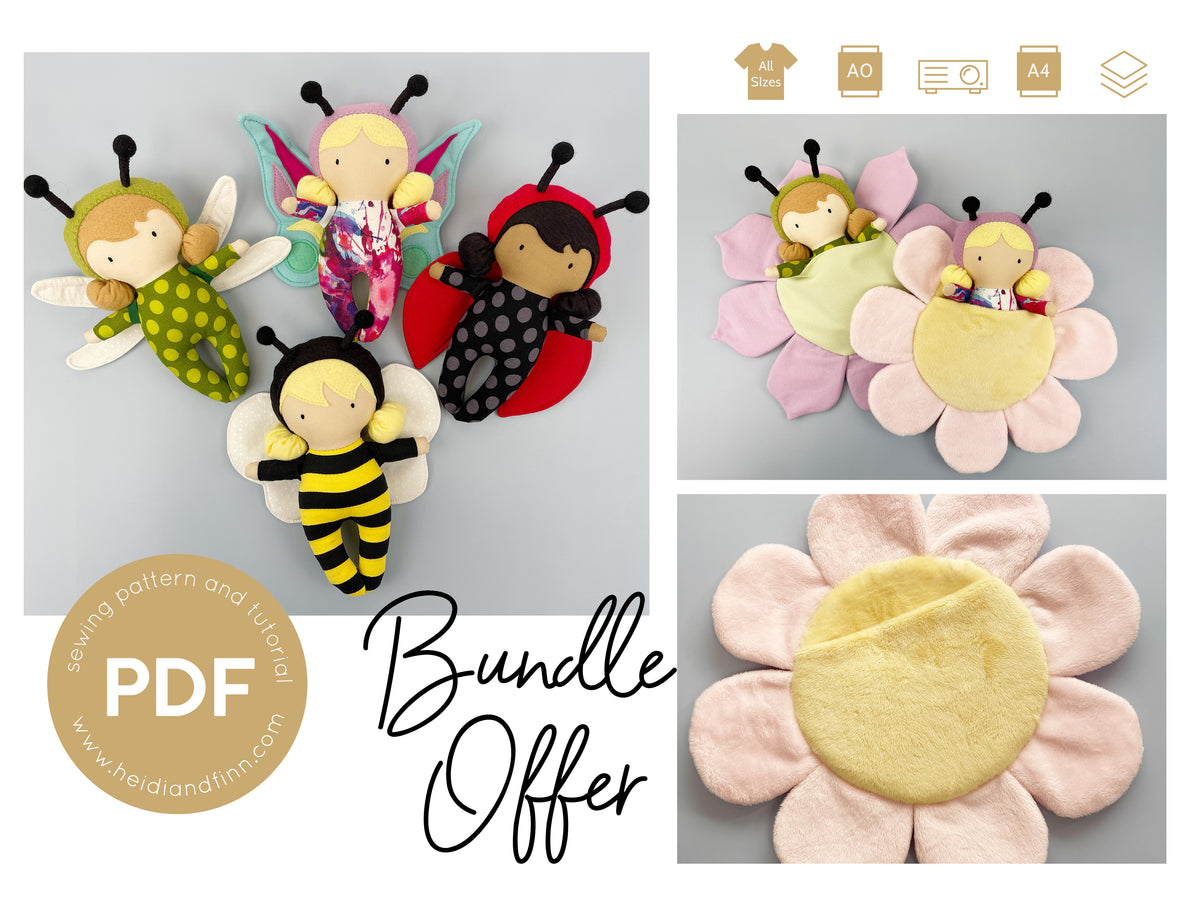 Mini Pals BABY doll BUNDLE- (Garden Babies + flower pouch) – Heidi&Finn