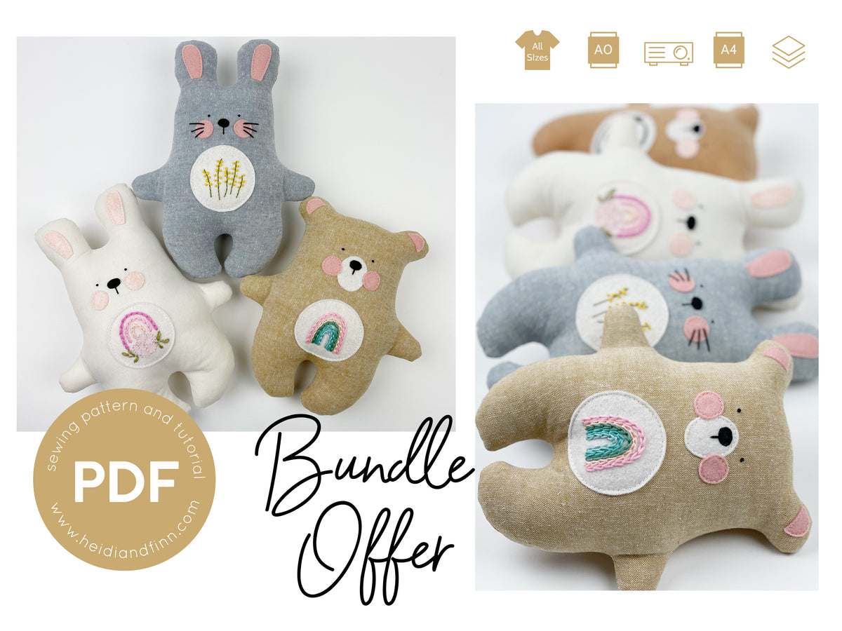 BoHo Plush toy BUNDLE (bear + bunny) – Heidi&Finn
